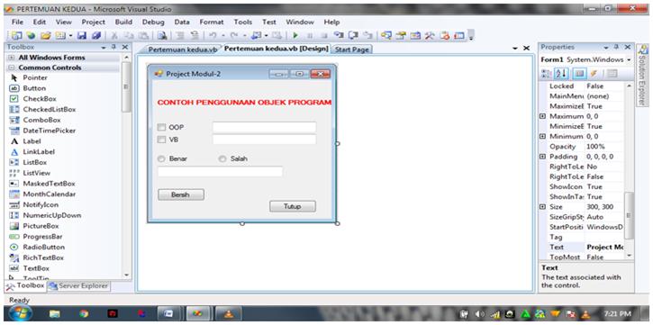 PERKENALAN DAN PERKEMBANGAN VISUAL BASIC 2008: Pengertian OOP dan contohnya