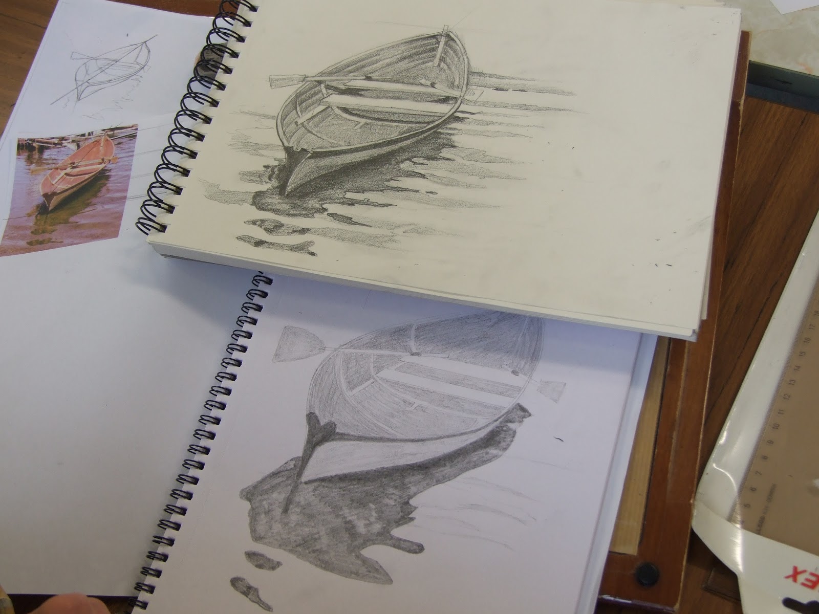 Gilly Marklew watercolour artist and tutor: Drawing boats