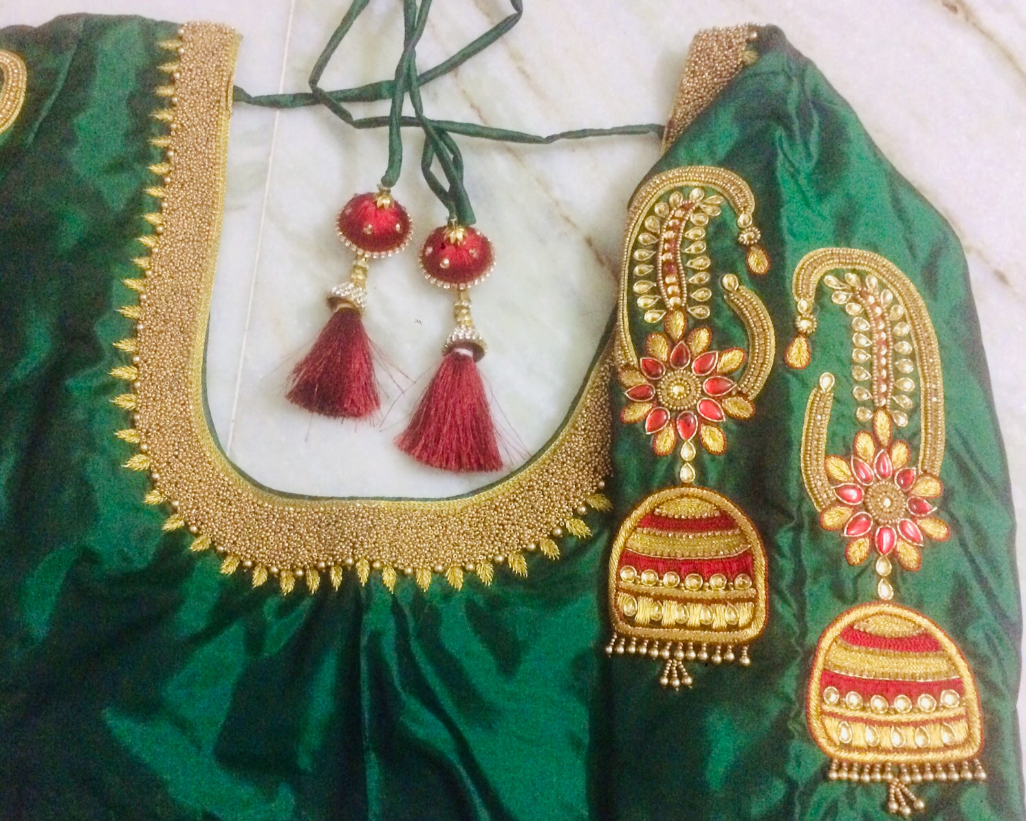 Grand jimki embroidery on blouse