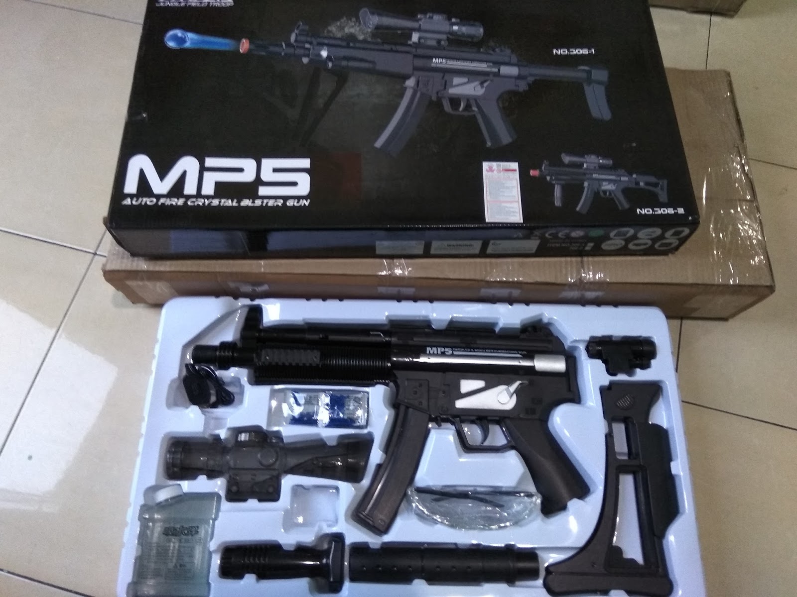 jual airsoft gun mp5 otomatis - water gel gun