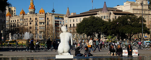 Alentours Barcelone: Place de Catalogne, Plaza Catalunya Barcelona