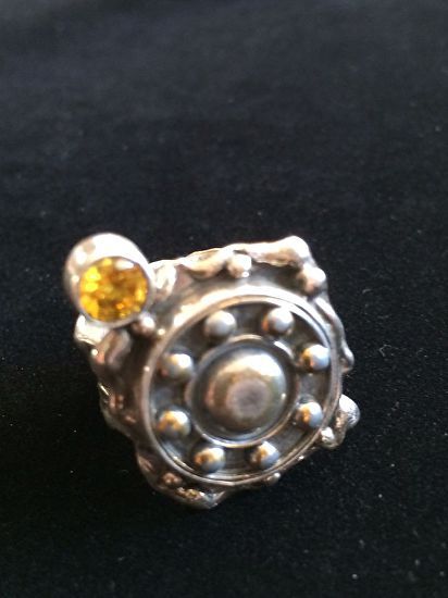 B. Marks Art and Jewelry: Sterling Silver Ring with Vintage Button by ...