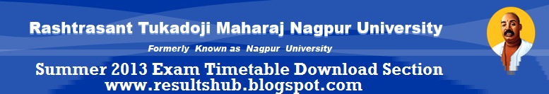 Nagpur University Summer 2013 Timetable