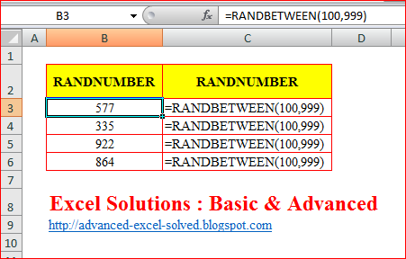 RANDBETWEEN Function | Excel Solutions - Basic and Advanced