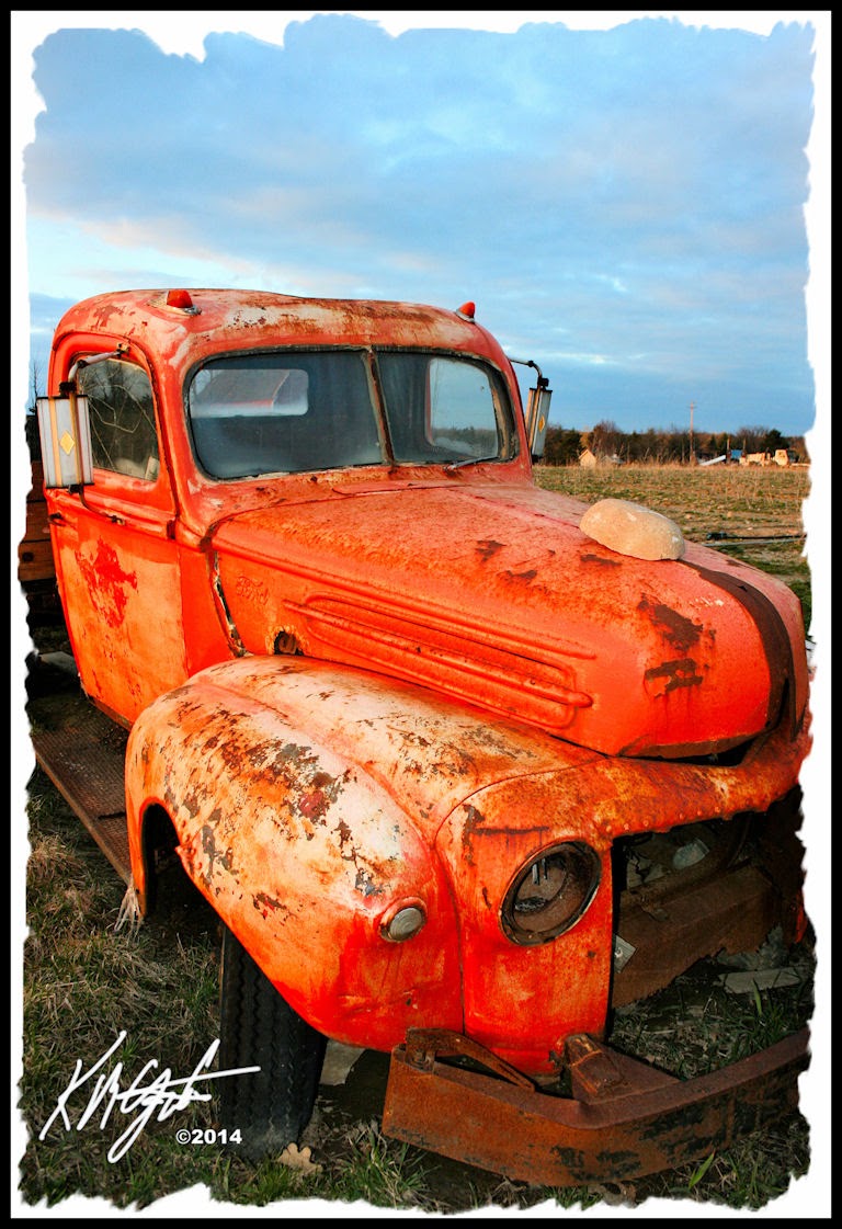 gatzkART!: "Vintage Ford Rust Orange Truck" Corel