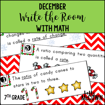 Kelly McCown: December WRITE THE ROOM with Math - Grades 6, 7, 8