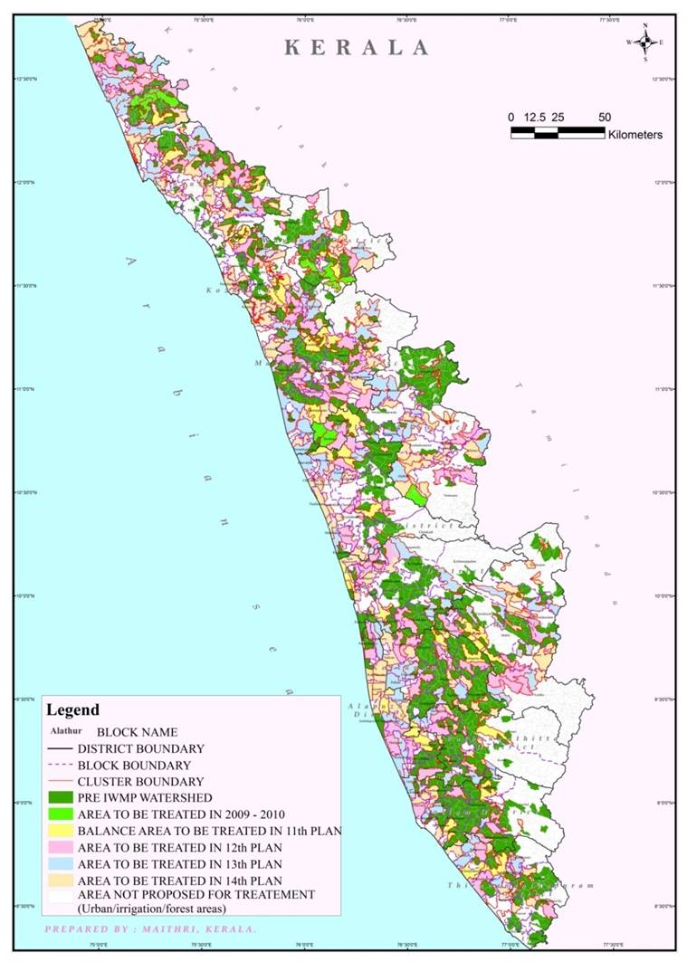 Watershed maps | IWMP SLNA,Kerala