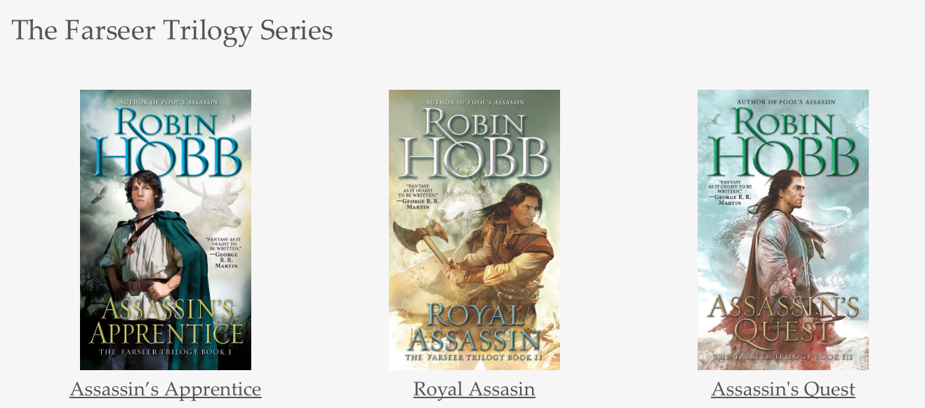 Class 2 Reading Blog: The Farseer Trilogy series