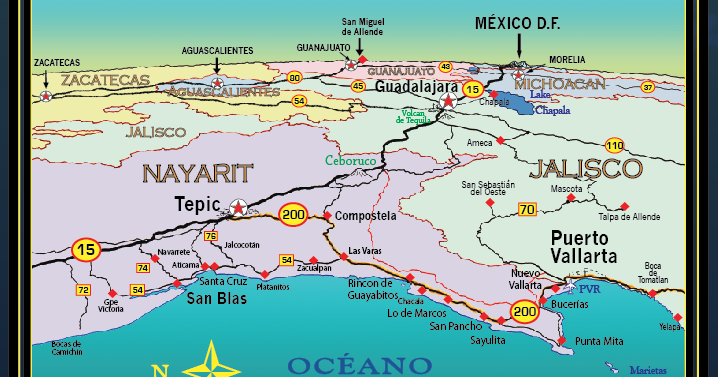 Mapa Jeff Cartography: Riviera Nayarit Road Map