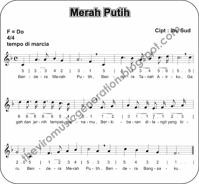 The Viro: Notasi Angka Bendera Merah Putih