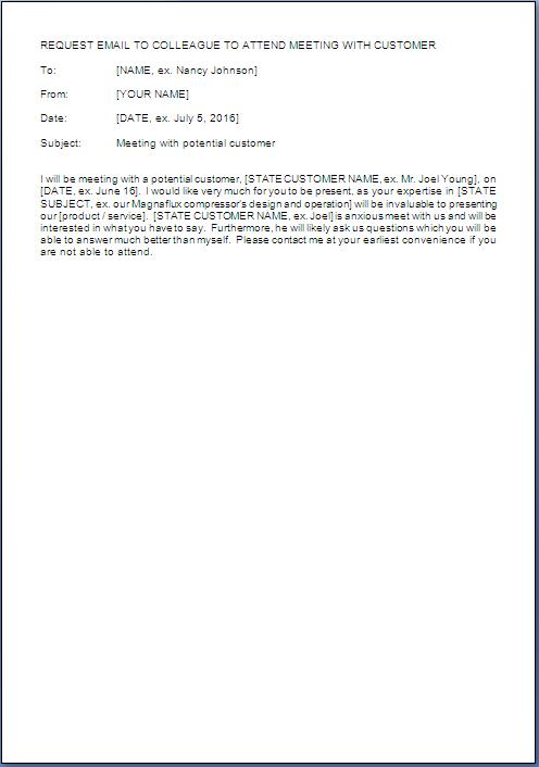 Request Letter to Colleague for Support