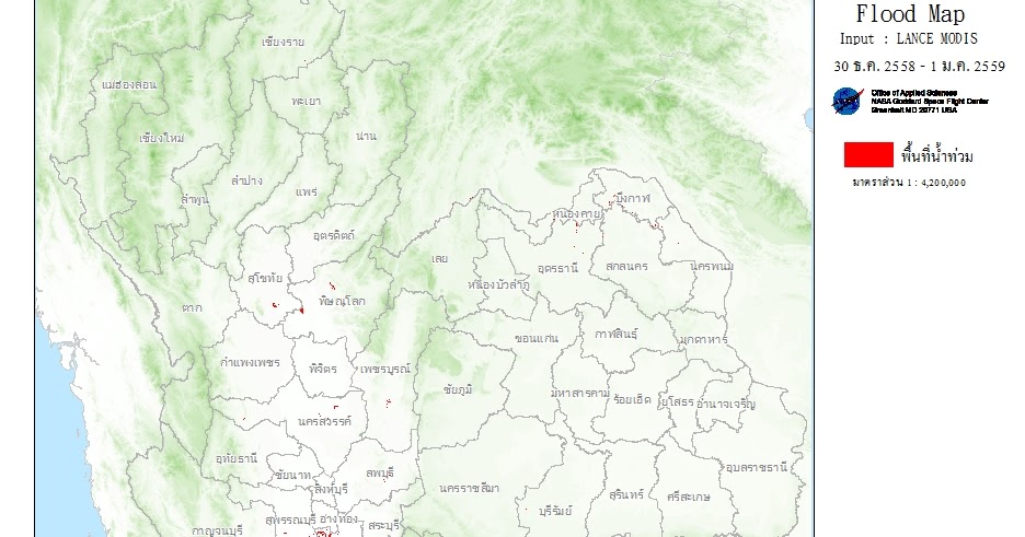 แผนที่น้ำขังของประเทศไทย ดาวเทียม MODIS ขององค์การ NASA: แผนที่น้ำท่วม ...
