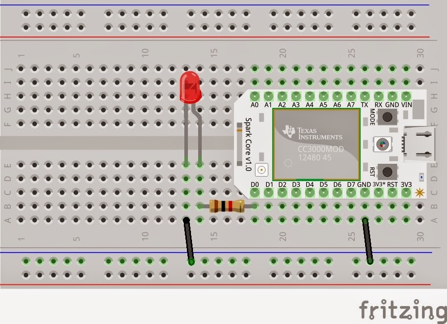 Tuto: Utiliser une LED avec un Spark Core - MCHobby - Le Blog