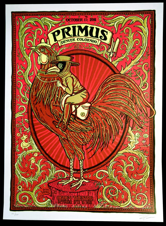 INSIDE THE ROCK POSTER FRAME BLOG: Tonight's Primus poster from Denver ...