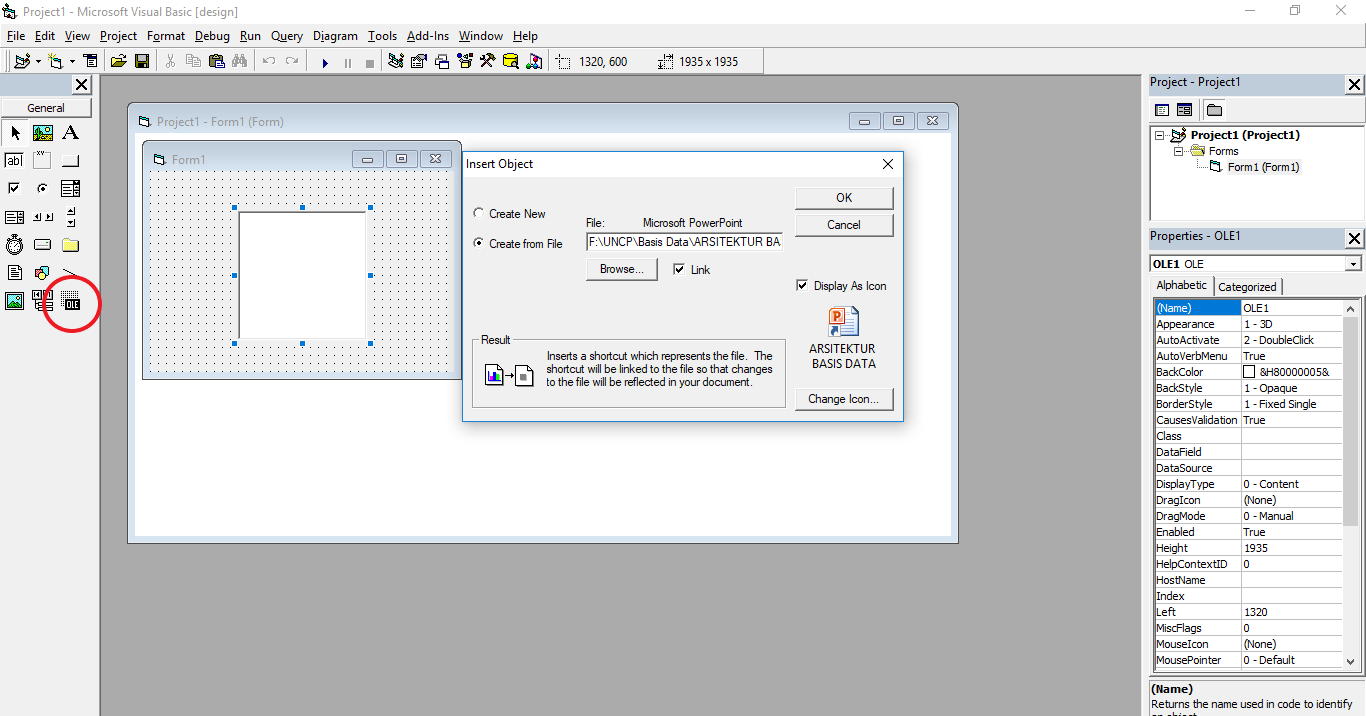Menggunakan Ole Object Linking And Embedding Visual Basic Simentik