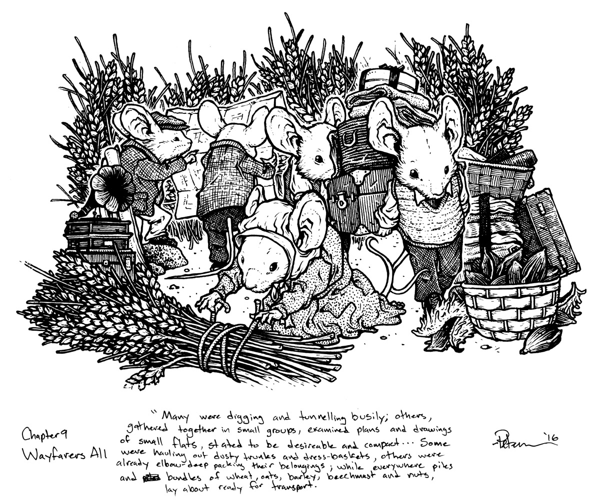 David Petersen's Blog: Wind In the Willows: Field Mice Illustration Process