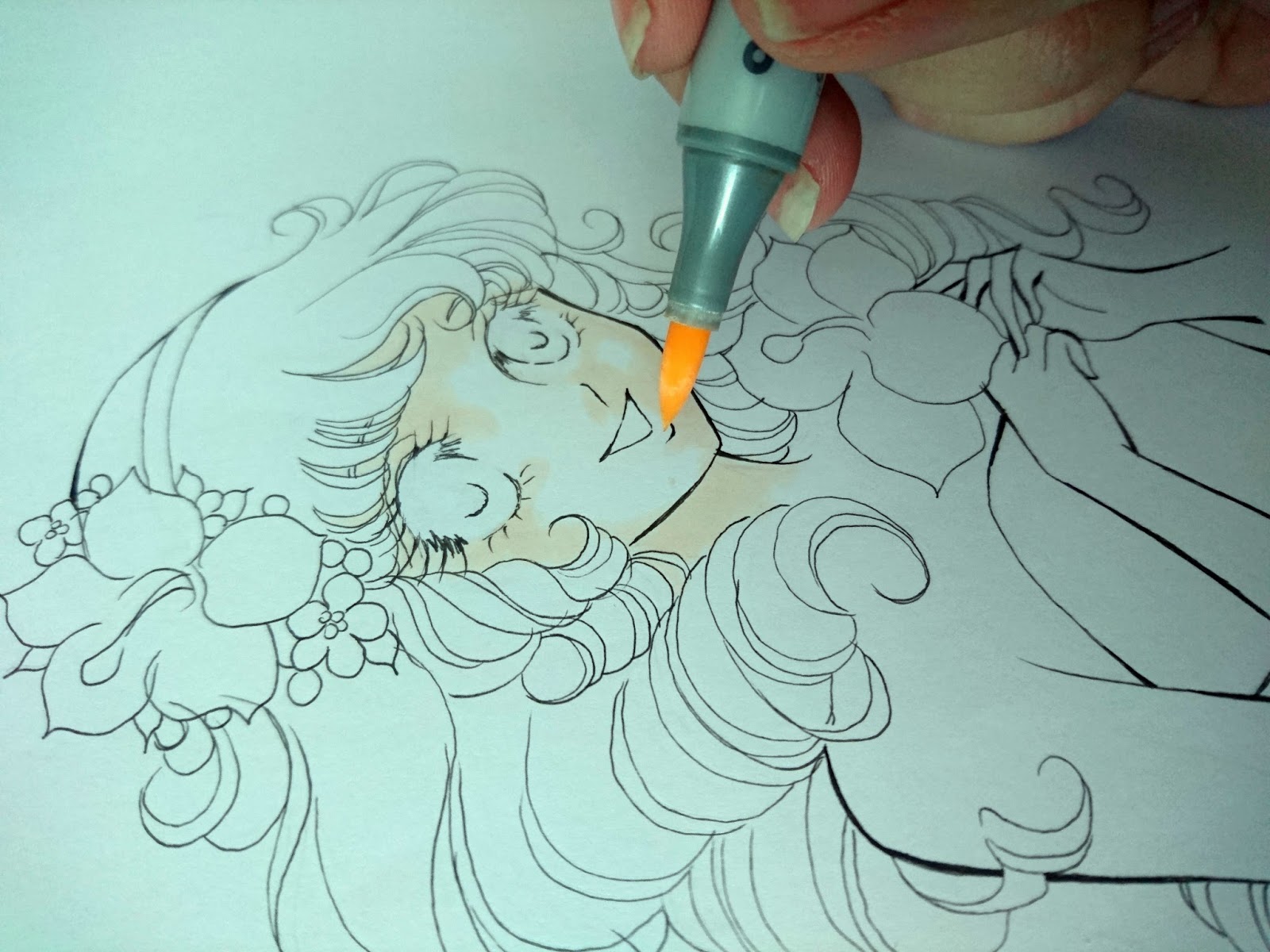 Copic Marker Europe: Tutorial, how to colour classic shojo manga style ...