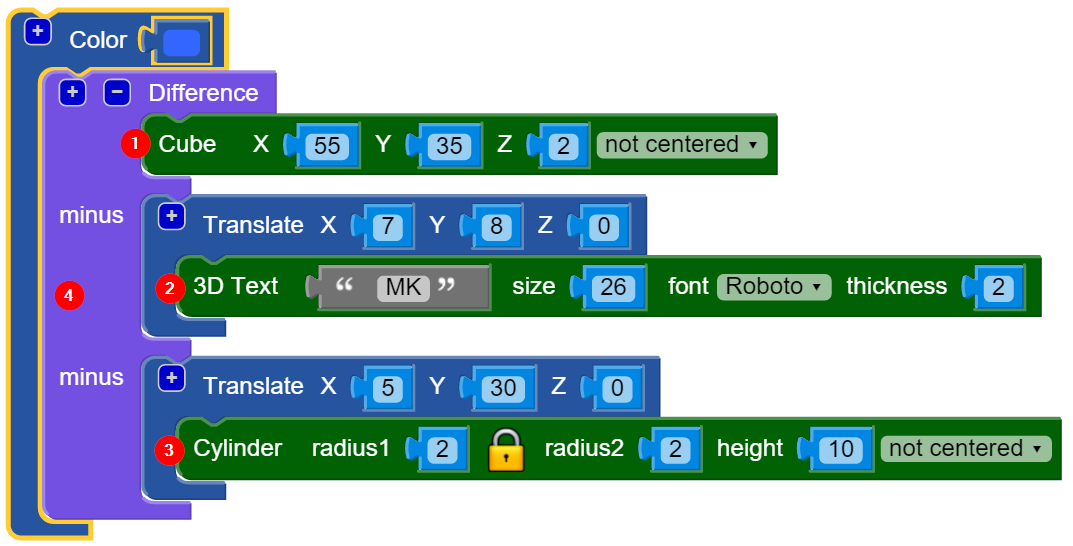 3DGeometrie: Modellieren mit BlocksCAD