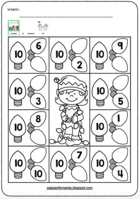 Nos abrimos al mundo: Fichas navideñas adaptadas de Lógico-matemático