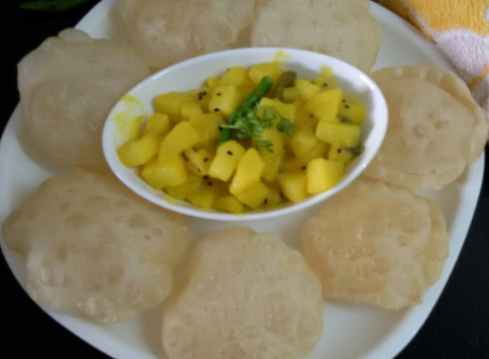 Bongtaste : Luchi or Bengali Style Poori served with Aloo Chorchori or ...