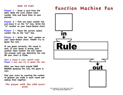 Bookish Ways in Math and Science: Monday Math Freebie - Function ...