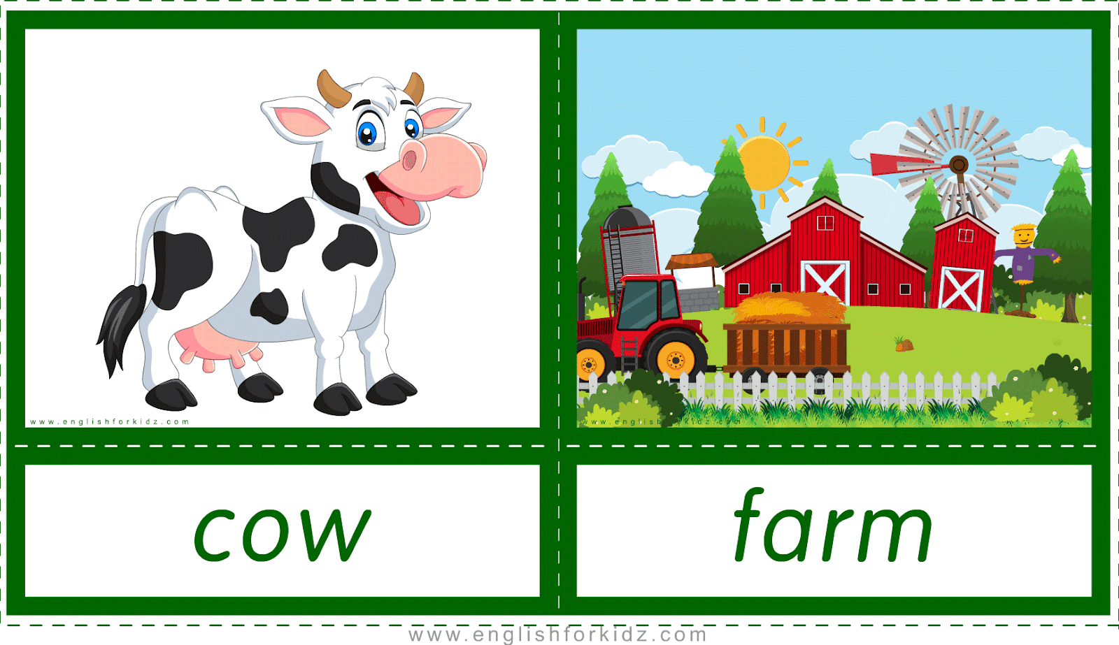 Printable Flashcards: Animal Homes. Part 1.