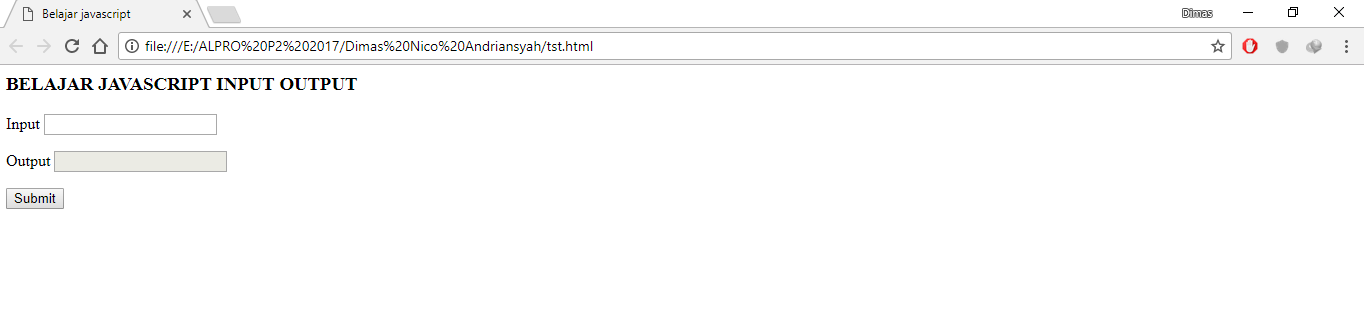 Cara Membuat Input Dan Output Menggunakan Javascript