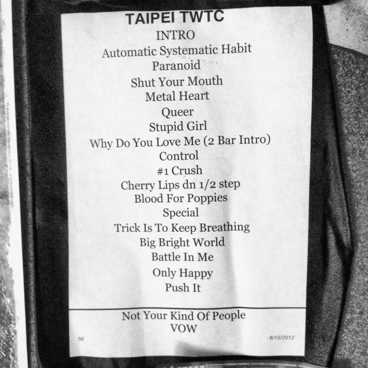 Last rose of summer: 15Aug2012- Garbage @ TWTC