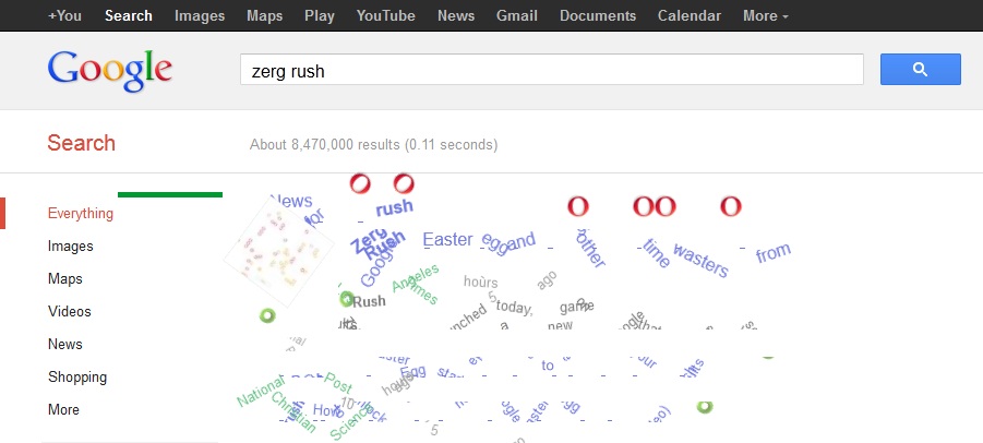 Google's latest Easter Egg: ZERG RUSH!