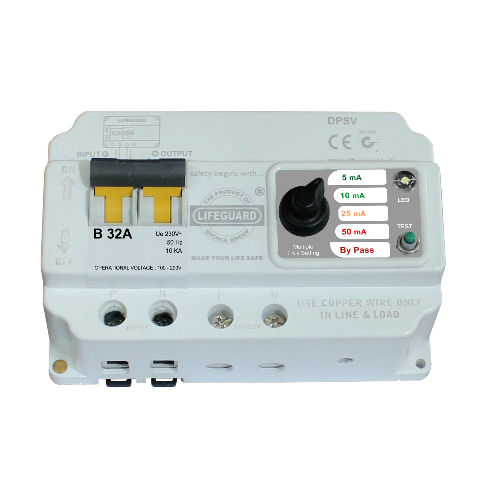 LIFEGUARD RCCB+MCB, Electric Shock Protection Device, Over Voltage ...