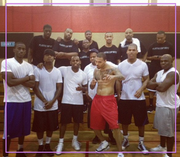 Chris Brown Playing Basketball With Kevin Hart