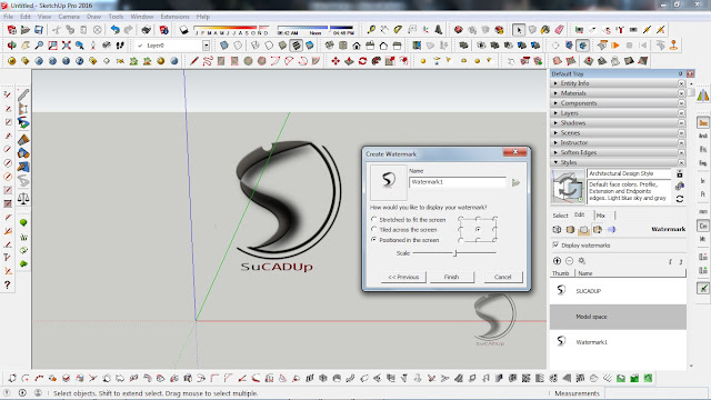 Cara Menempatkan Gambar Atau Watermark di SketchUp - Tutorial Autocad ...