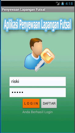 Teknik informatika: Aplikasi Pemesanan Lapangan Futsal (Form Pemesanan)
