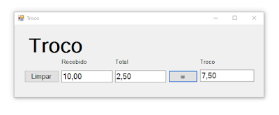 Códigos Visual Basic: CALCULAR TROCO