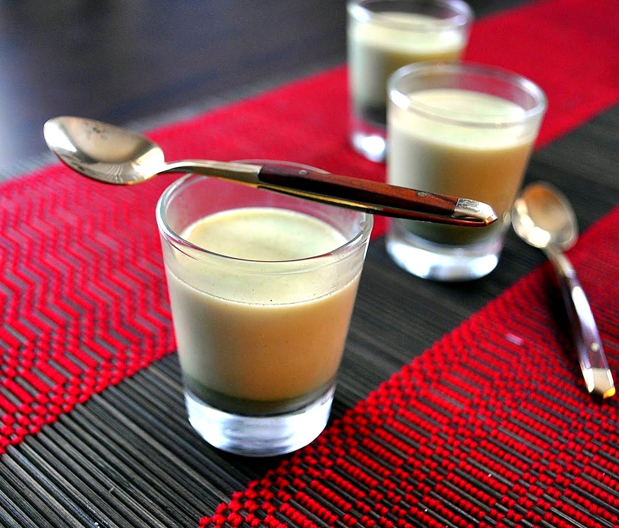 I Just Love My Apron: Matcha Green Tea Pudding with Sweet Red Bean Paste