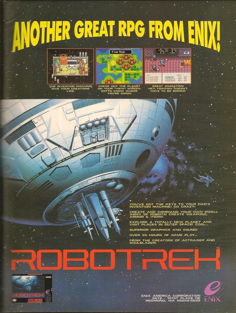 Ads from the past 269: Robotrek (SNES) ~ Retro Gaming Life