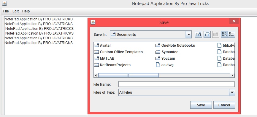 NotePad Project In Java ~ Projavatricks NotePad Project In Java ~ Projavatricks