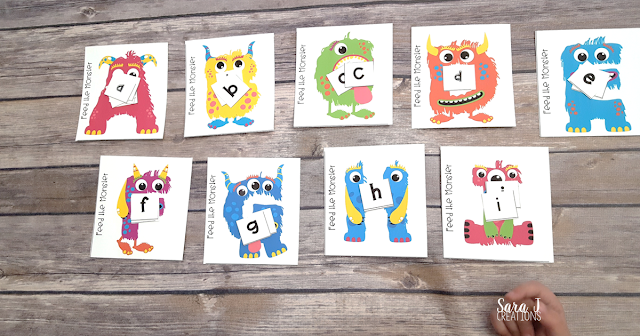 Feed the Monster Alphabet Match | Sara J Creations