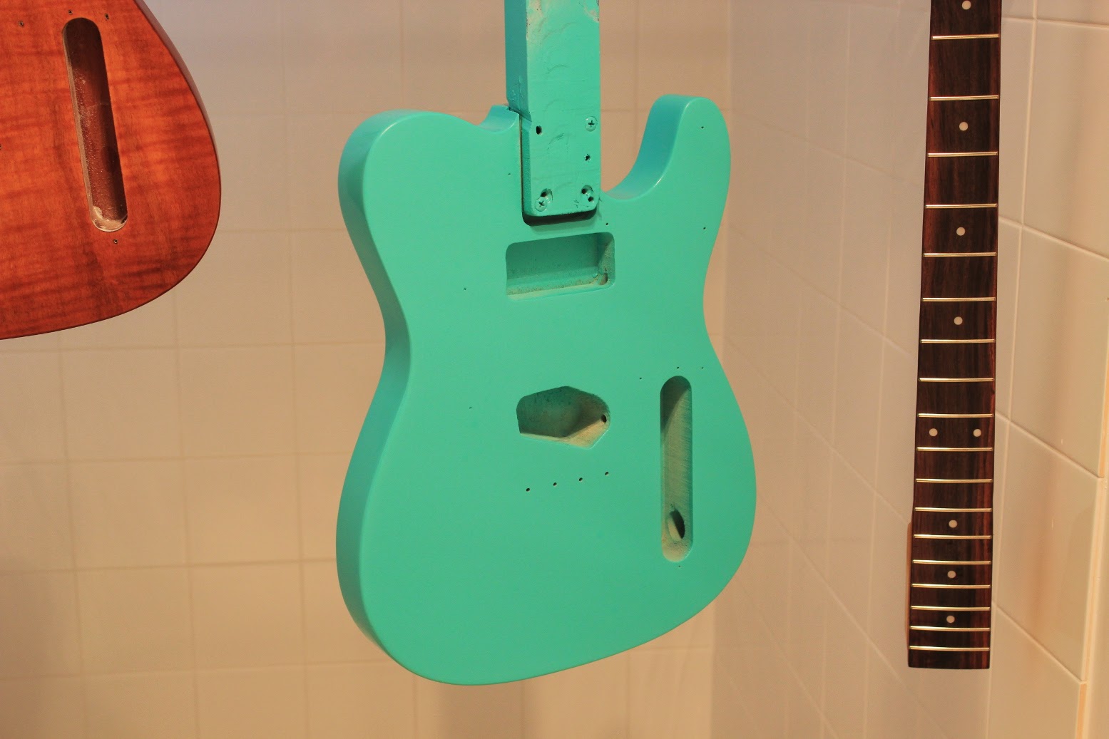 Guitar Kit Builder: Surf Monster Telecaster: Paint Going On!