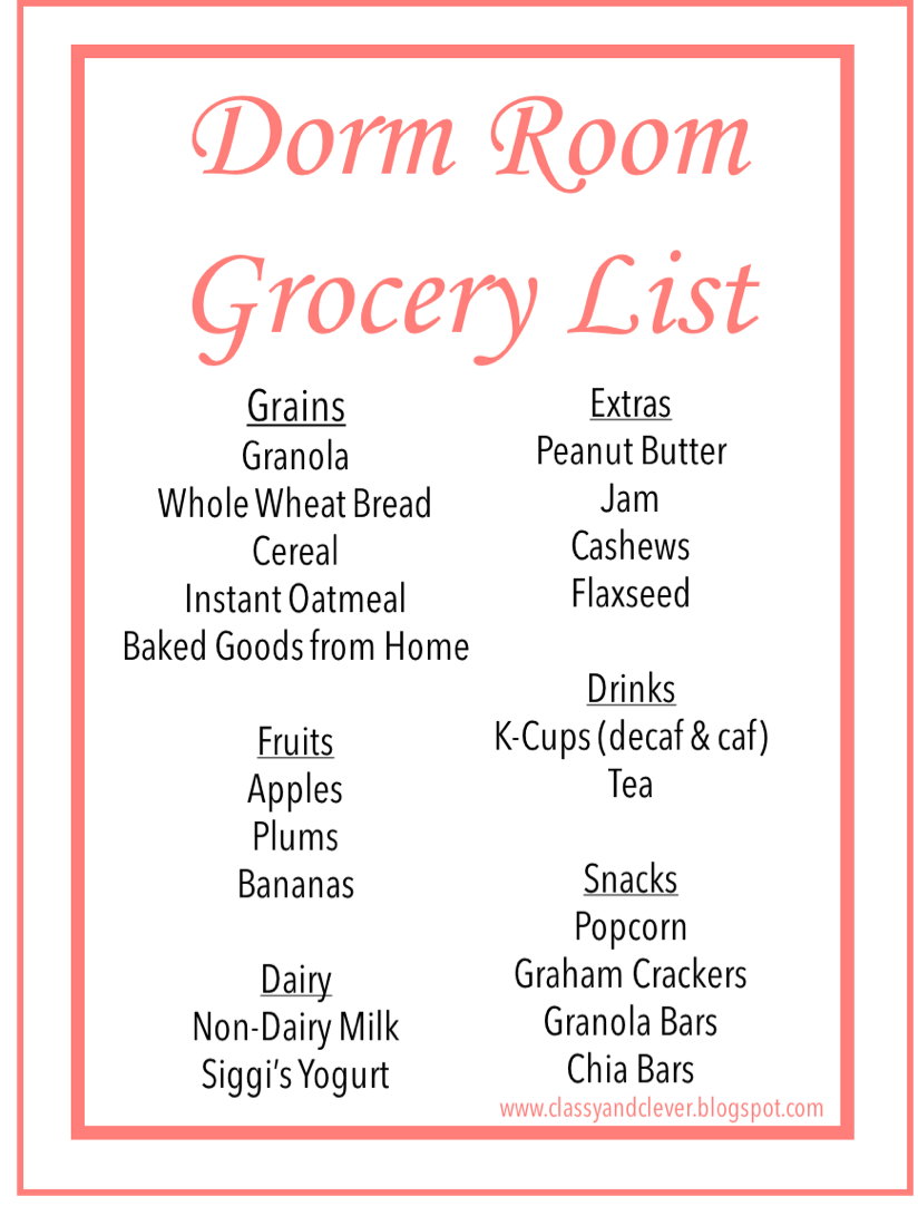 Classy Clever Dorm Grocery List classy-clever-dorm-grocery-list