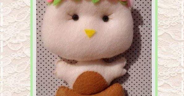 Bichinho em Feltro Pintinho Rosa com Moldes - Molde para Artesanato ...