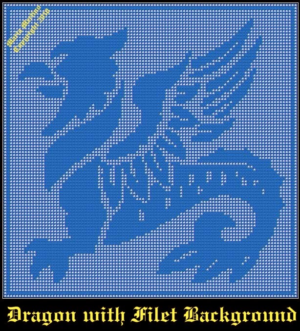Filet Crochet: Crochet Filet Medieval Gryphon Dragon