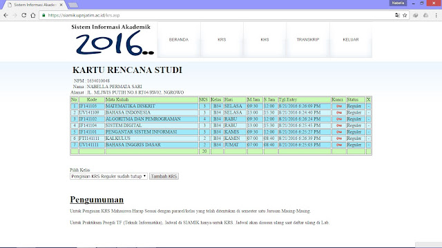 Sistem Informasi Akademik (SIAMIK) UPN “Veteran” Jawa Timur - All About ...