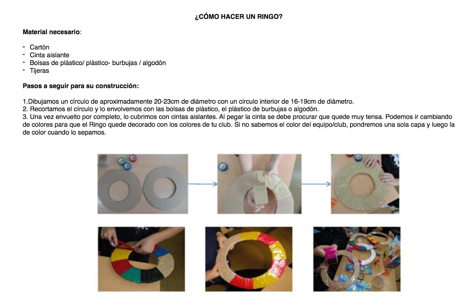 EDUCACIÓN DEPORTIVA RINGO: Construcción del ringo