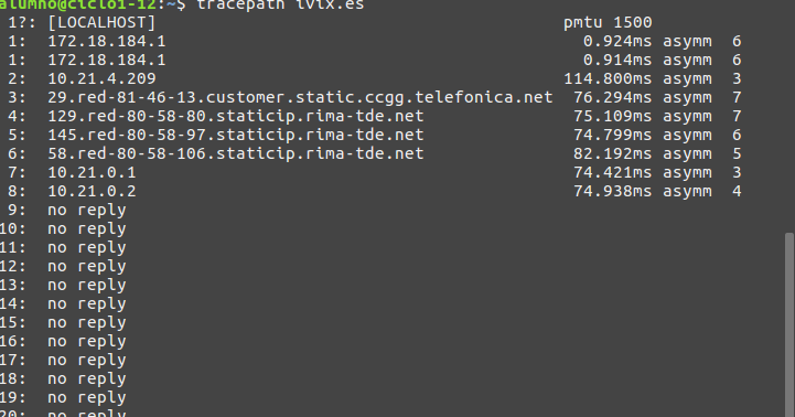 Tracepath y traceroute (Linux)