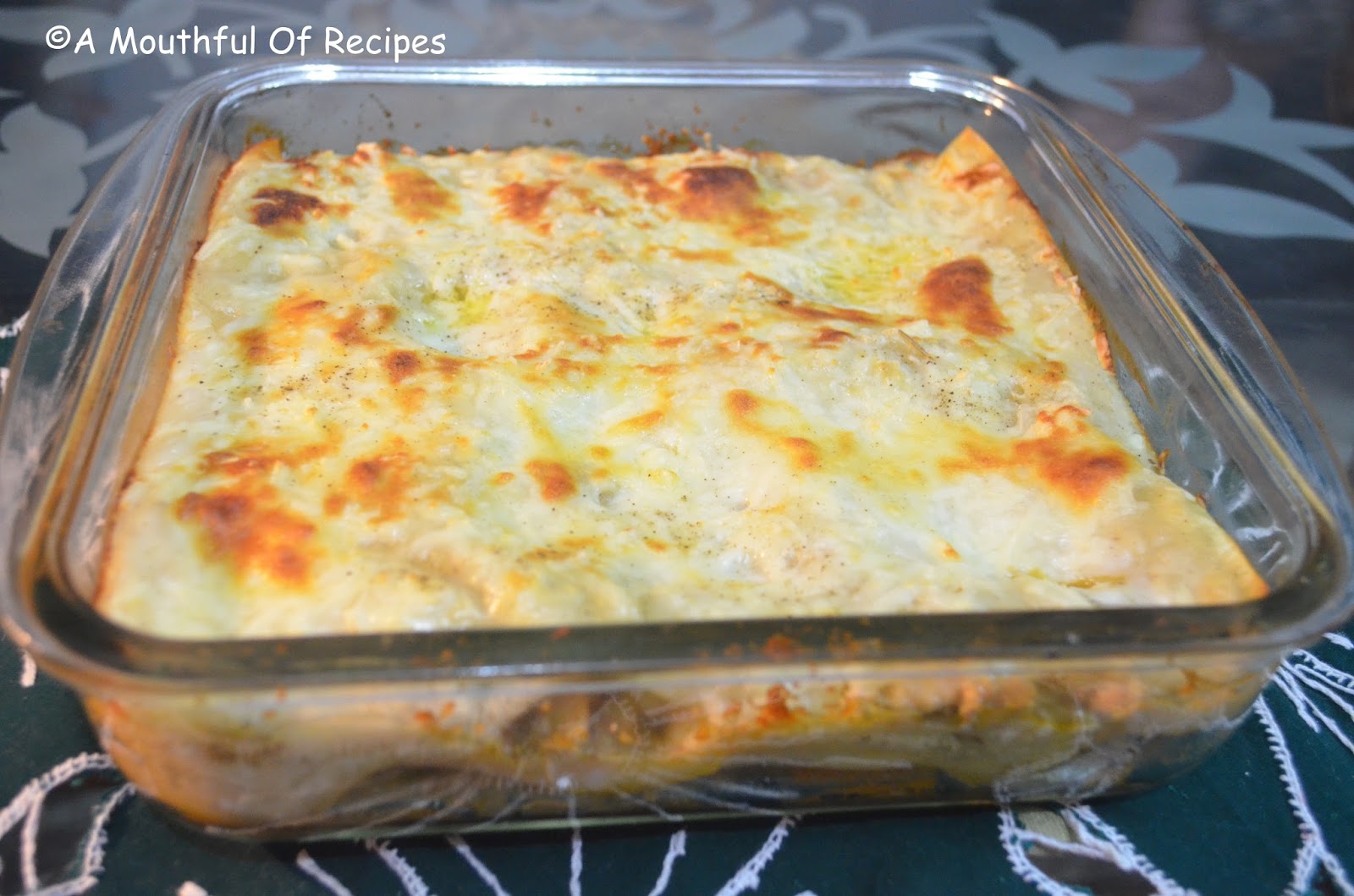 A Mouthful Of Recipes: Chicken Mushroom Lasagna with Bechamel Sauce