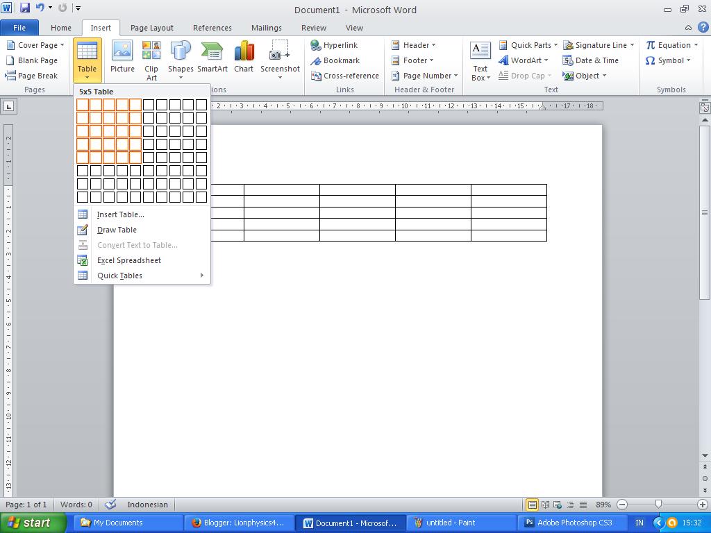 Cara Membuat Tabel di Microsoft Word|Gampang Banget Gan - Lionphysics4n