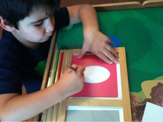 Our Montessori Homeschool: Preparation For Writing - Metal Insets