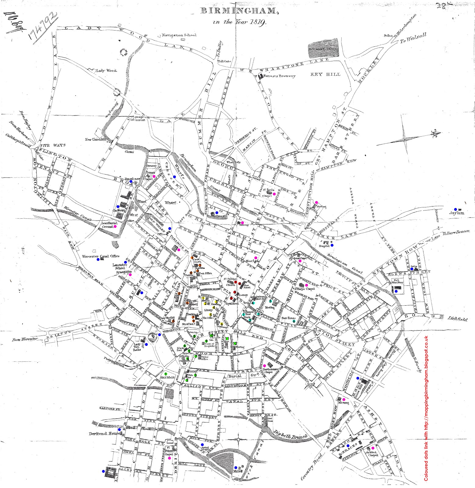 A Tour of Lost Birmingham: A Walk Round Regency Brum with the 1819 Map