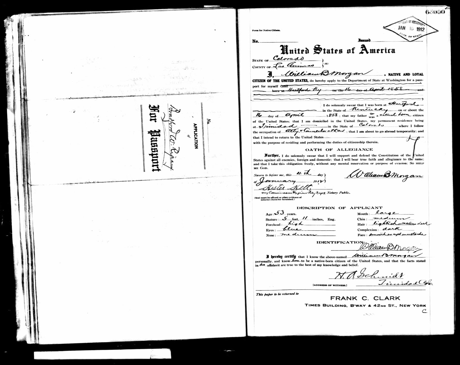 Ohio County, Kentucky History: Passport Application - William B. Morgan ...